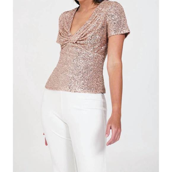 Bailey 44 | Tops | New Bailey 44 Lynx Sequin Top In Gold | Poshmark